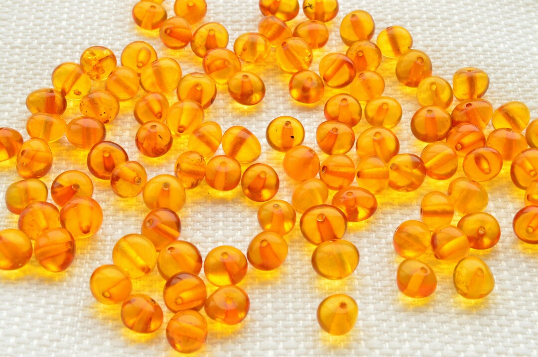6-7 Mm Baltic Amber Beads BAROQUE Style Polished Stones, Natural Amber ...