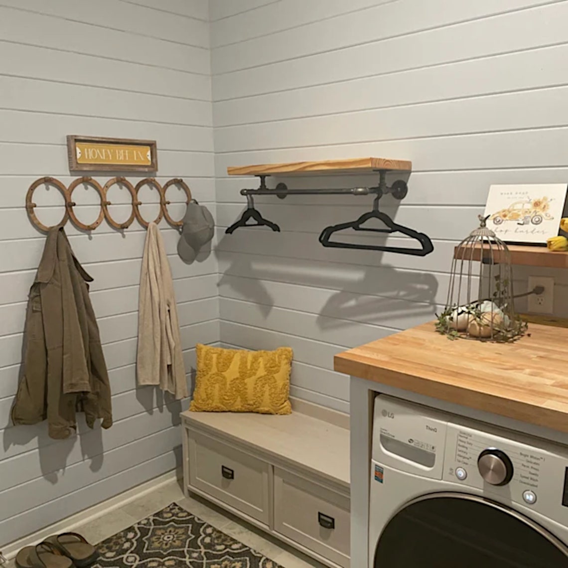 Laundry Floating Shelf & Towel Rack Modern Custom Floating - Etsy