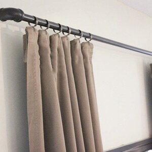 Industrial Pipe Window Curtain Rod, Rustic Gun Metal Gray Modern ...