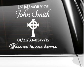 Praying Hands and Cross Memorial Decal | Etsy