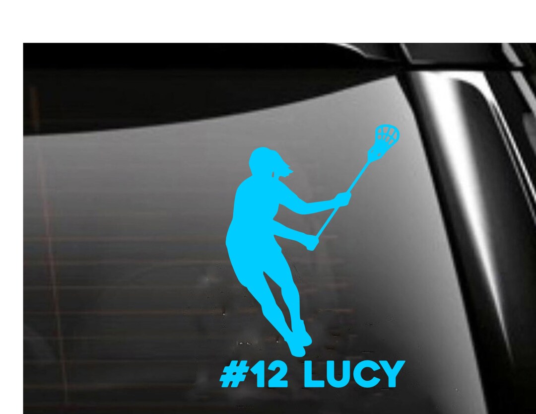 Personalized Lacrosse Car Decal- Girl Lacrosse Player- iPad Decal ...