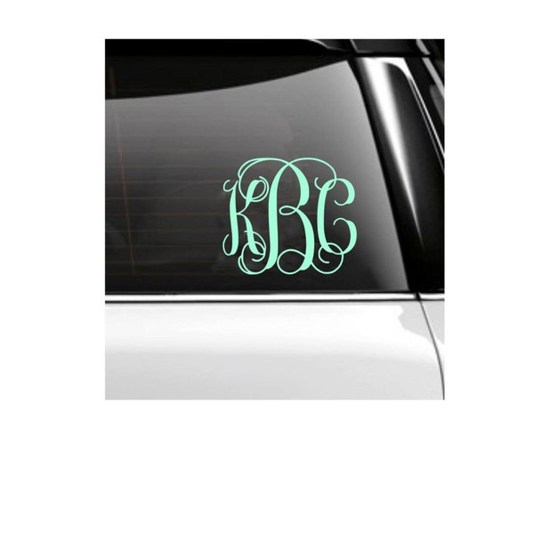 Monogram Car Decal - Etsy