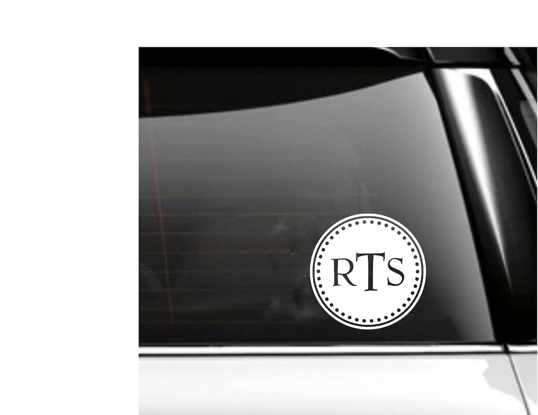 Circle Monogram Car Decal: Personalized Vinyl Decal - Etsy