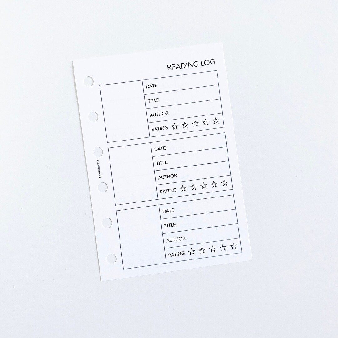 PRINTABLE Reading Log Planner Insert - Pocket Size - Etsy