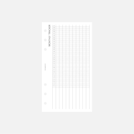 PRINTABLE Month Tracker Planner Insert Personal Size - Etsy