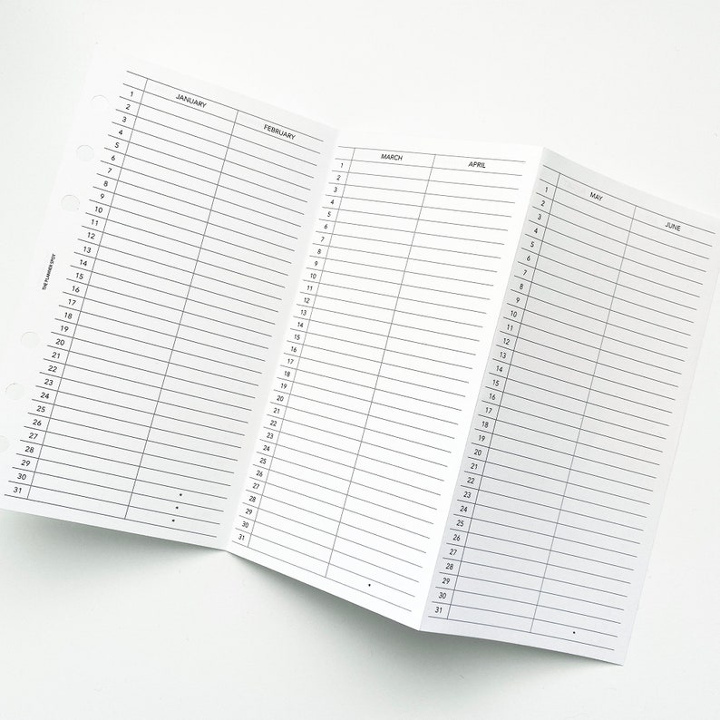 PRINTABLE Perpetual Year Planner Insert Personal Size - Etsy