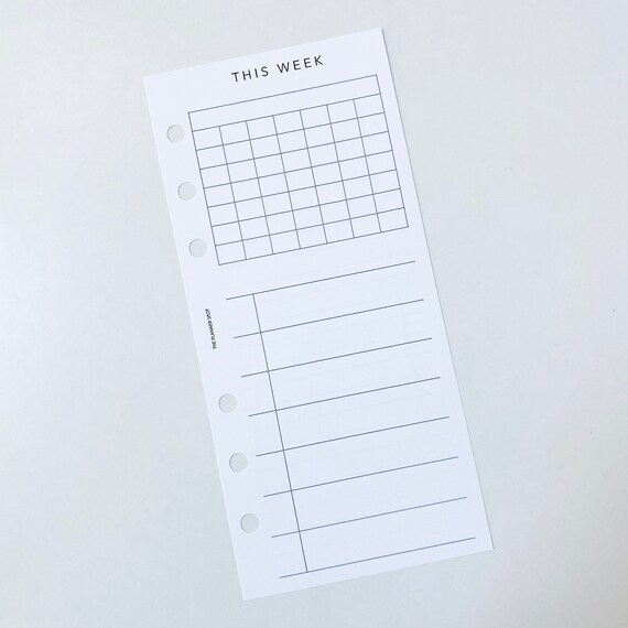 PRINTABLE Half Sheet Sidebar Planner Inserts Personal Wide - Etsy