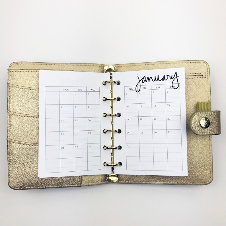 PRINTABLE Monthly Planner Inserts - Pocket Size - Etsy