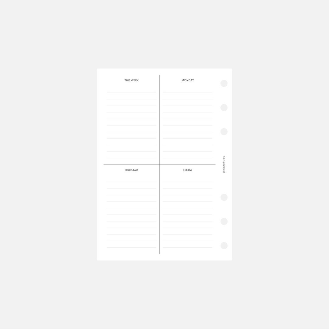PRINTABLE Undated Weekly Planner Inserts - A6 Size - Etsy
