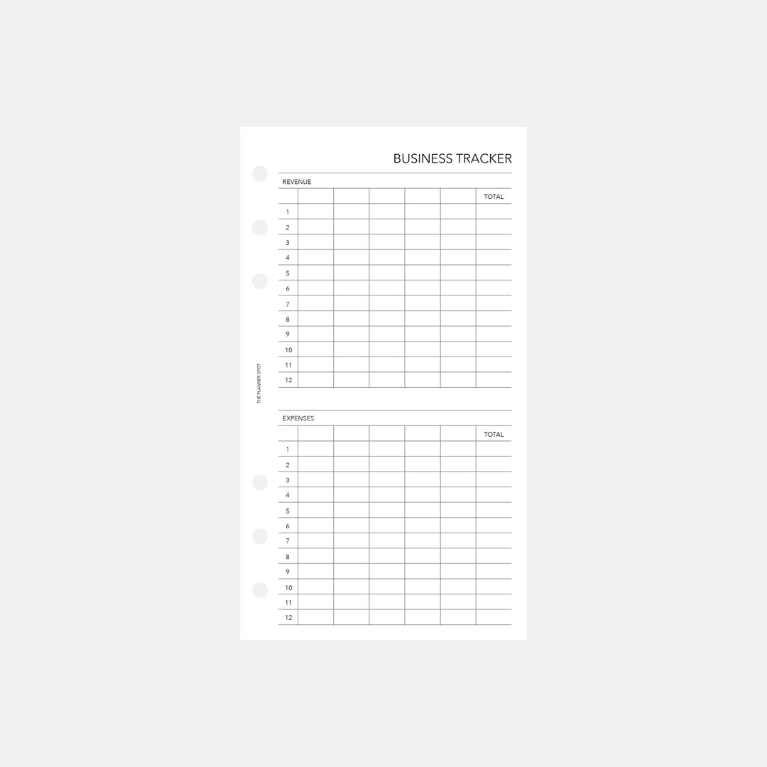 PRINTABLE Business Tracker Planner Insert - Personal Size - Etsy