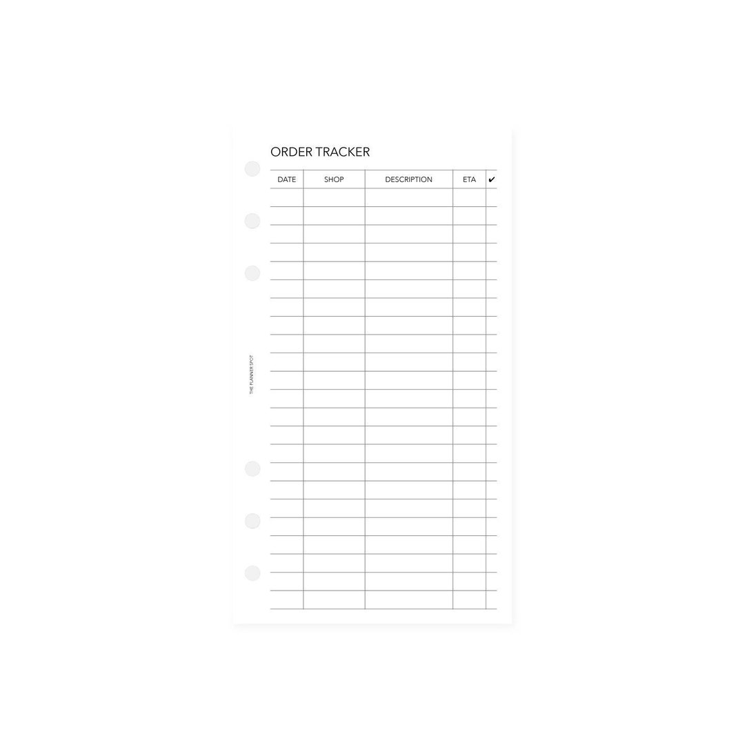 PRINTABLE Order Tracker Planner Insert - Personal Size - Etsy