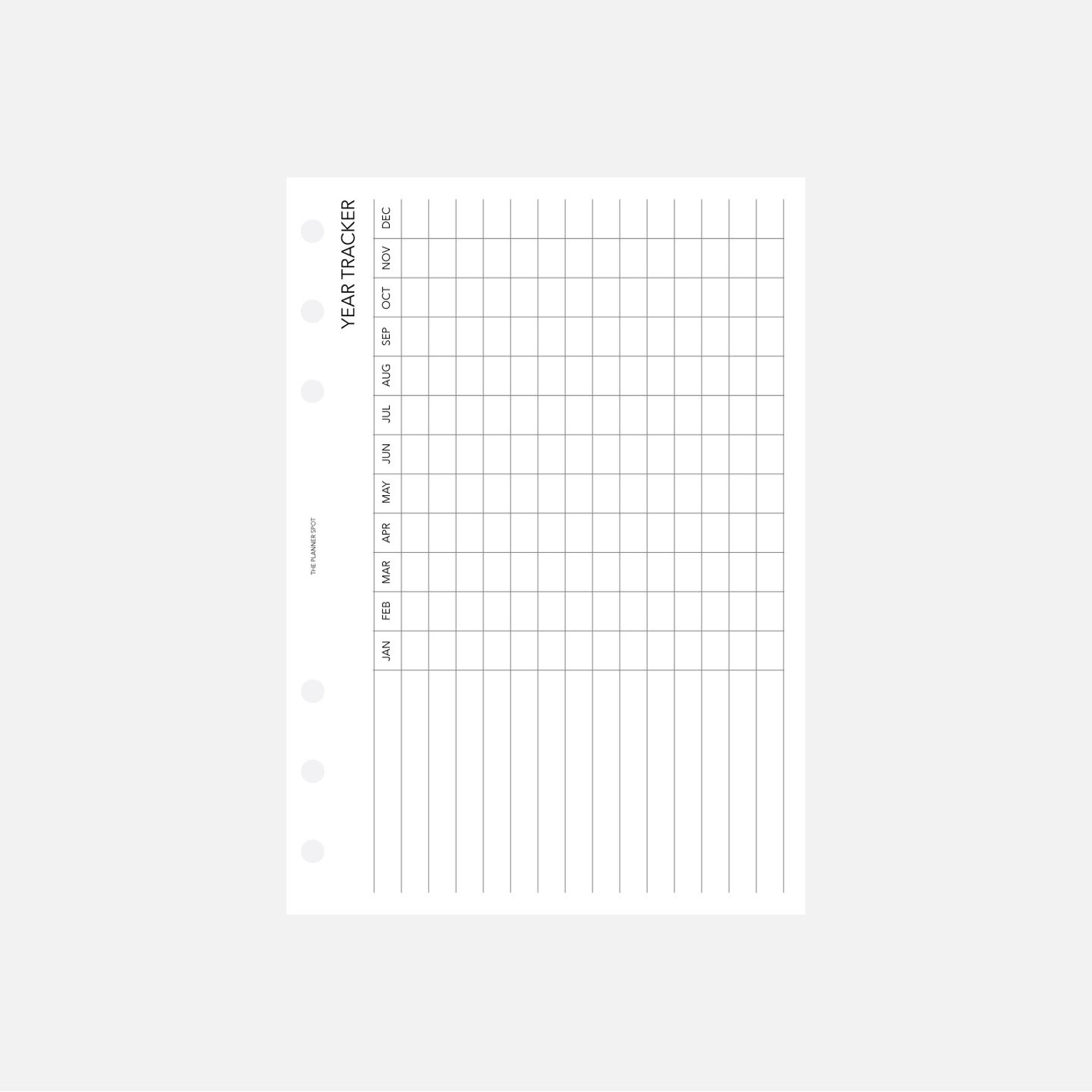 PRINTABLE Year Tracker Planner Insert Personal Wide Size - Etsy