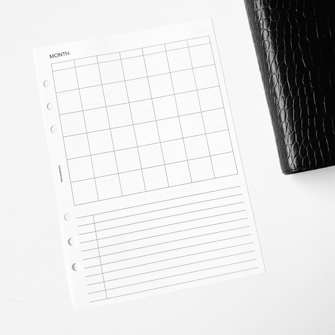 PRINTABLE Undated Monthly Planner Insert - A5 Size - Etsy