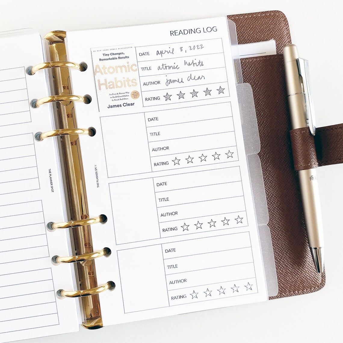 PRINTABLE Reading Log Planner Insert Half Letter Size | Etsy