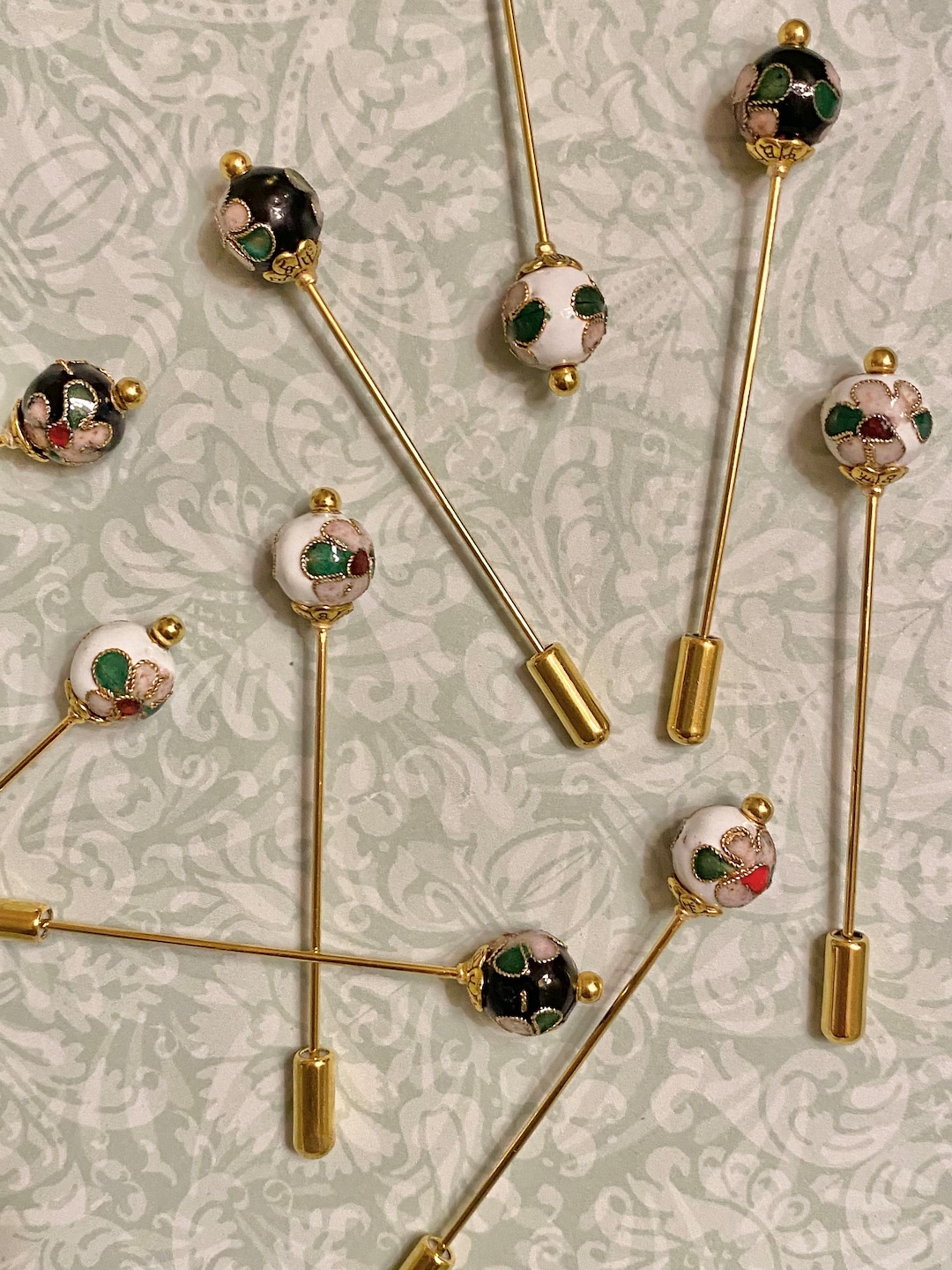 Rose Painted Enamel Hijab Pins 3 Pieces - Etsy