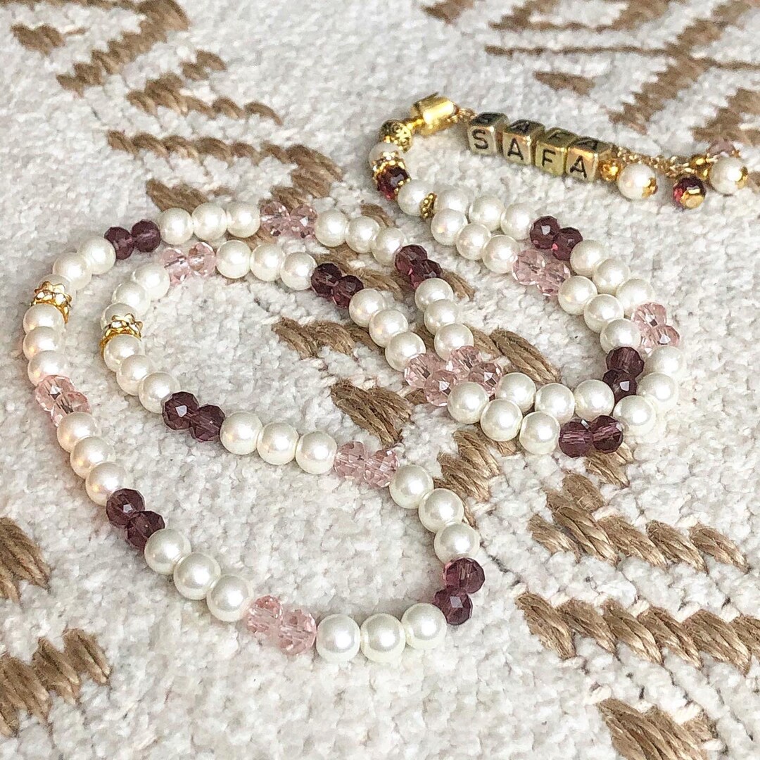 Ivory Pearl & Crystal Tasbih Prayer Beads. - Etsy