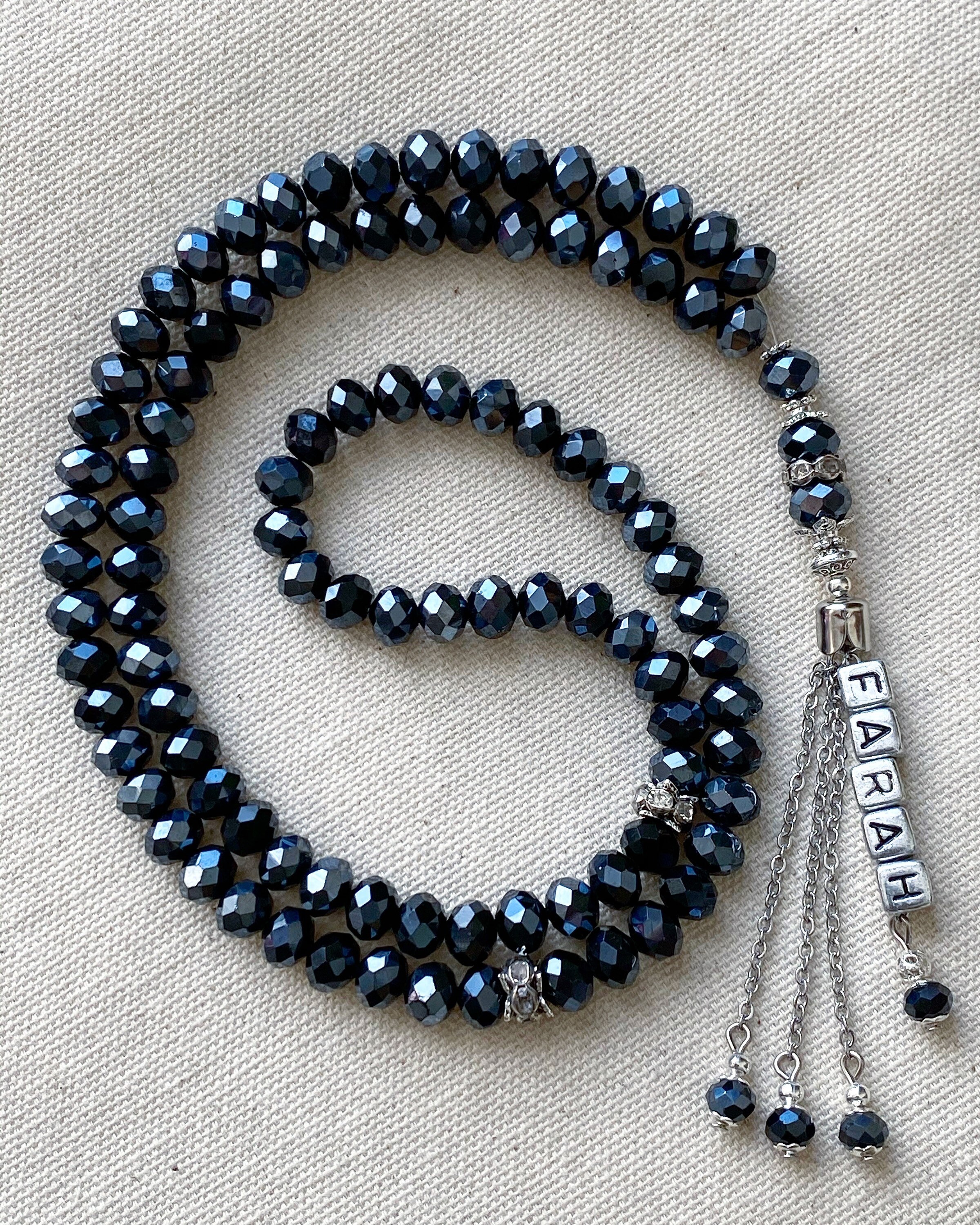 Metallic Crystal Personalised Tasbih Prayer Beads Misbaha - Etsy UK