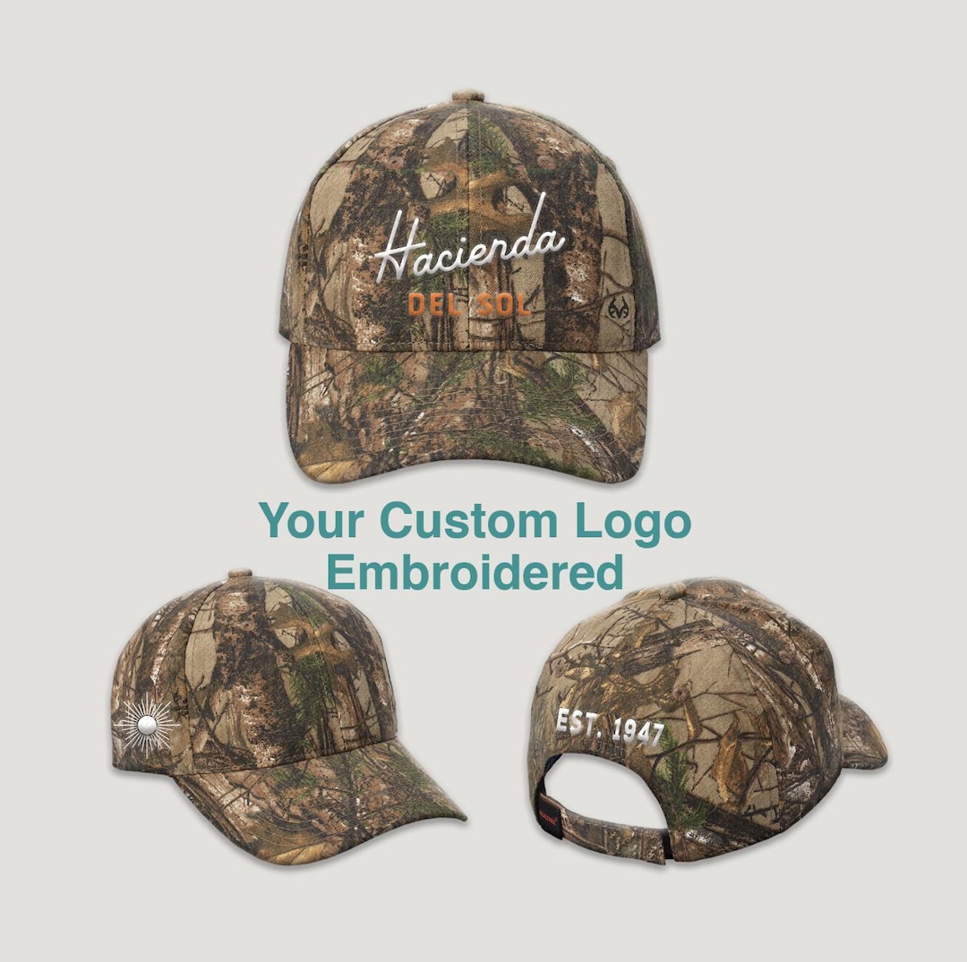 Custom Embroidered Camo Hat Embroidery Custom Logo on Camo Hat ...