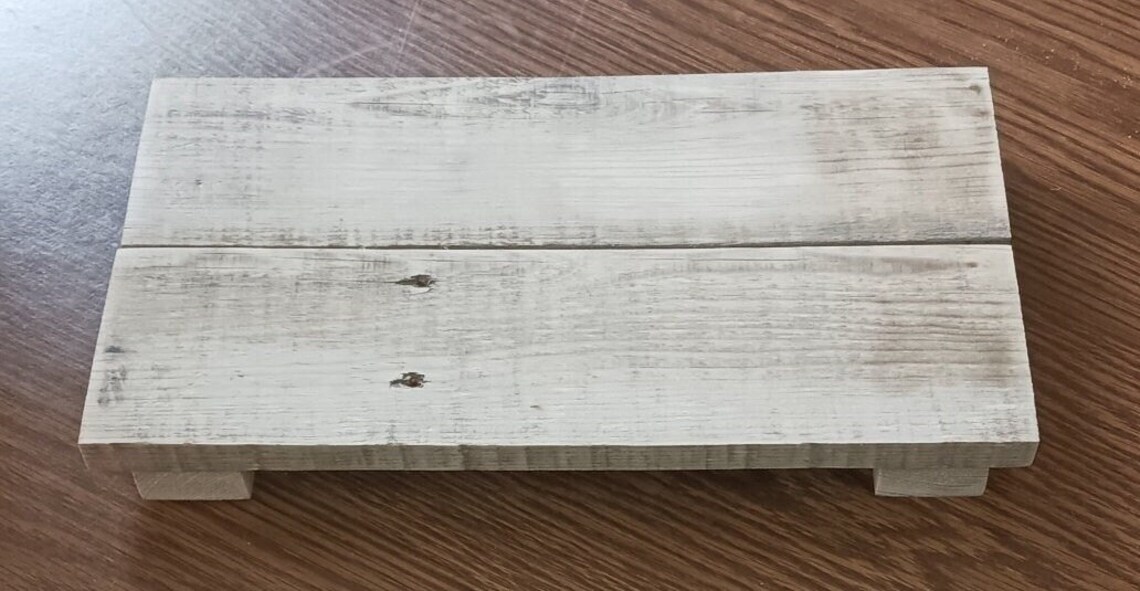 Weathered Reclaimed Pallet Wood Riser, Farmhouse Decor, Display Tray ...