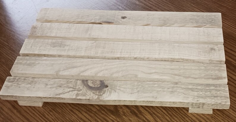 Weathered Reclaimed Pallet Wood Riser, Trivet, Farmhouse Decor, Display ...