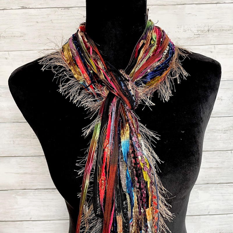 Red and Blue Velvet Scarf - Etsy