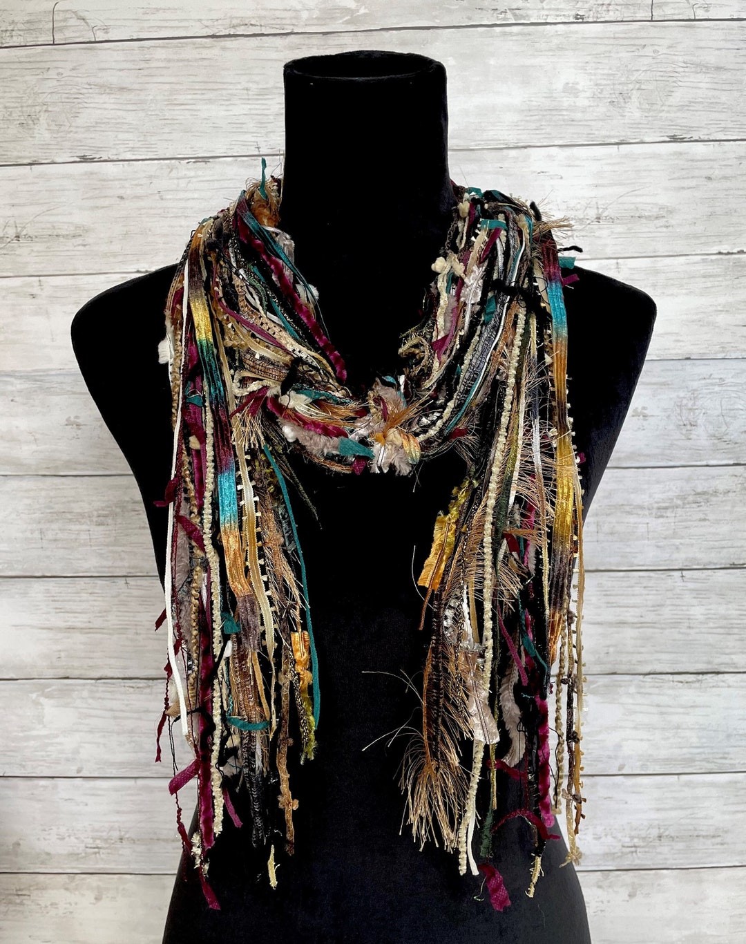 Womens Unique, Versatile, Lightweight Boho Scarf in Shades of Burgundy ...