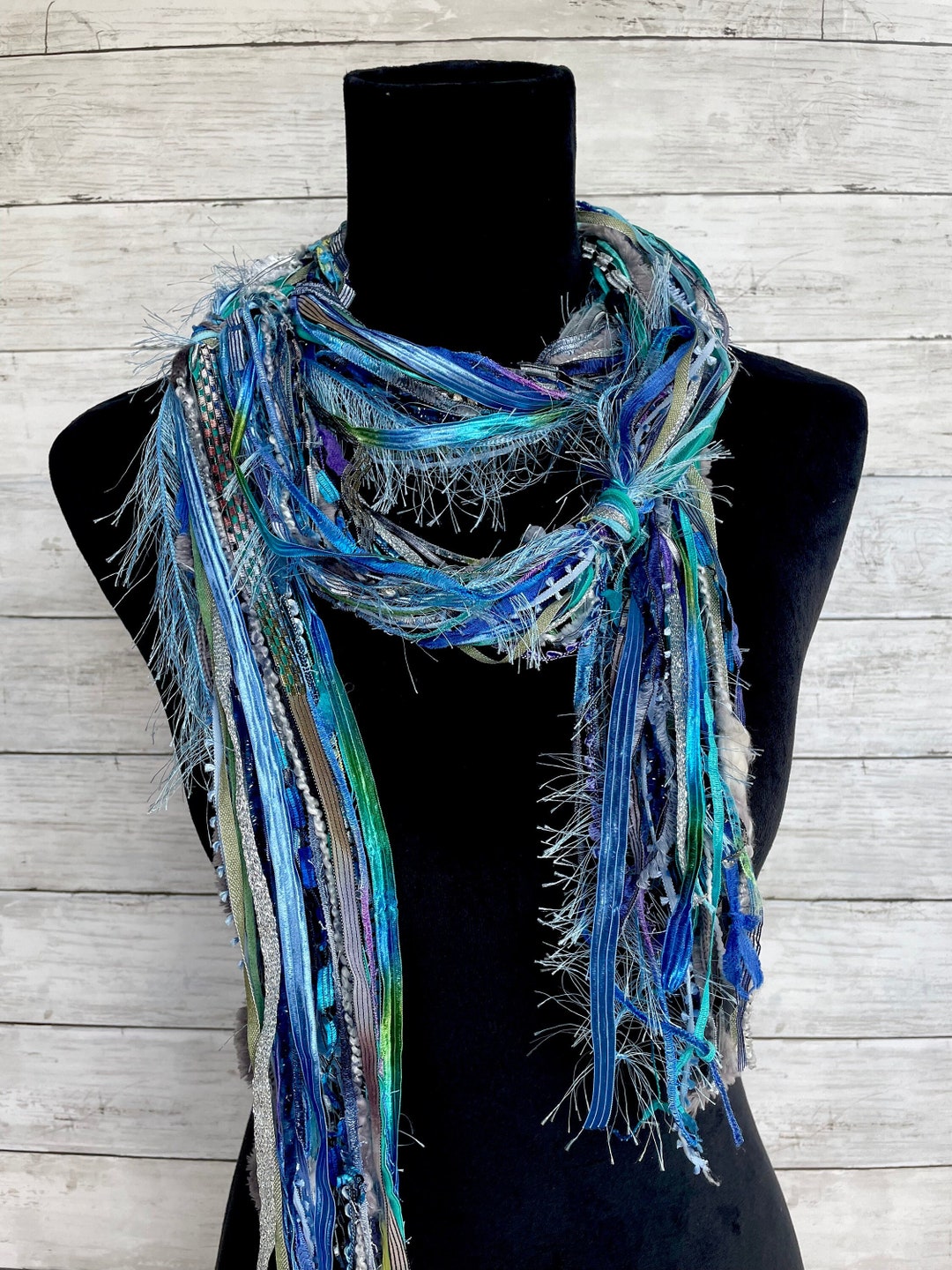 Fringe Boho Lightweight Fashion Scarf in Shades of Blue, Purple, Green ...