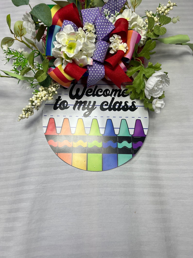 Colorful Crayon Themed Classroom Door Hanger L, Welcome to My Class ...