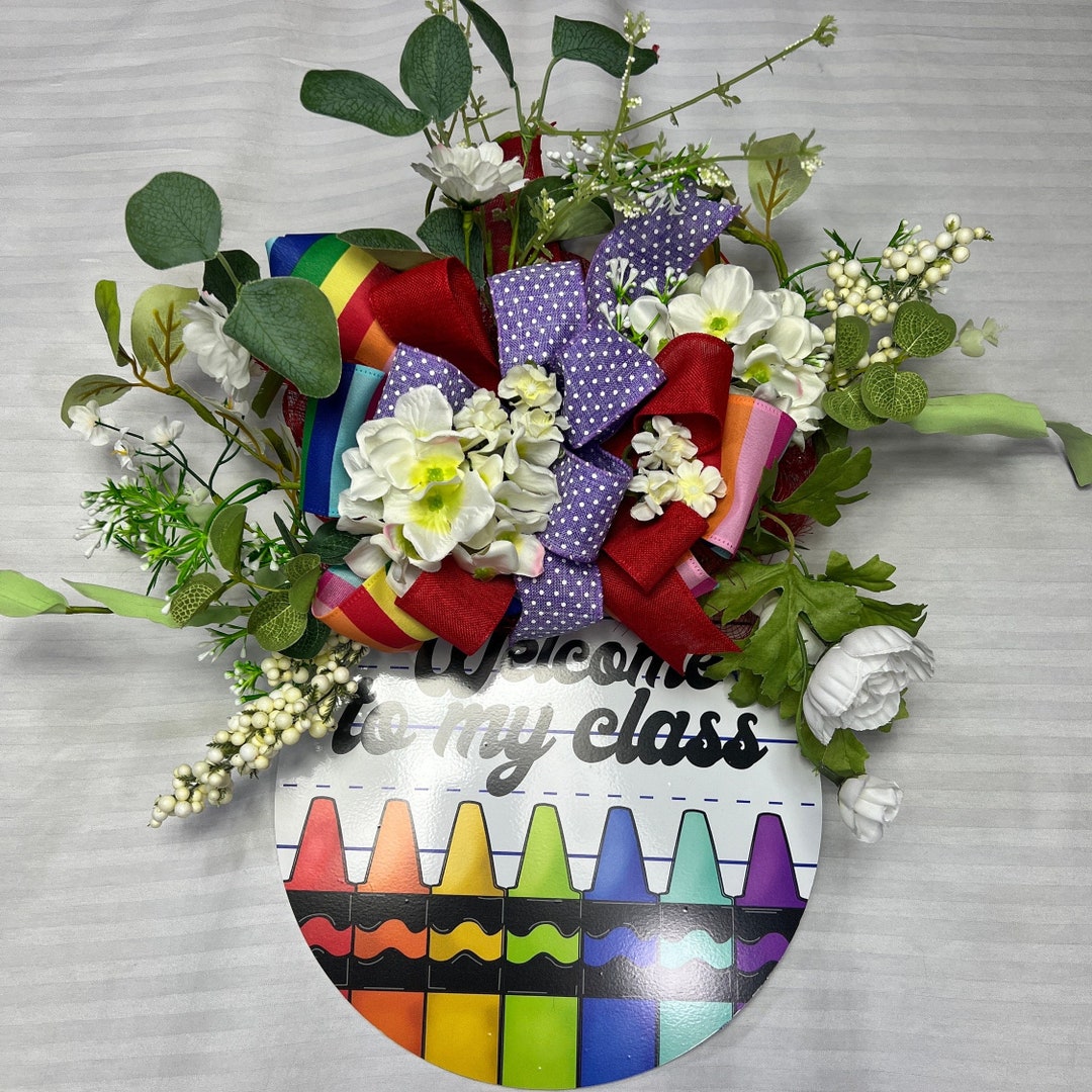 Colorful Crayon Themed Classroom Door Hanger L, Welcome to My Class ...