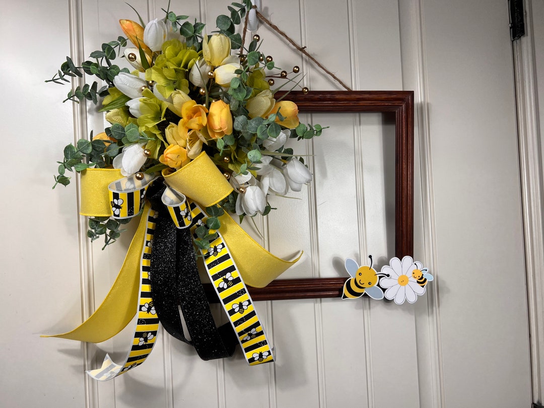 Picture Frame Wreath, Spring, Mothers Day, Bees, Gift for Her ...