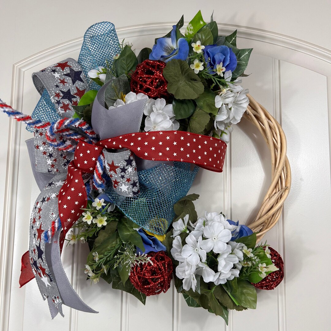 Patriotic Wreath, Red White and Blue, Bald Eagle - Etsy