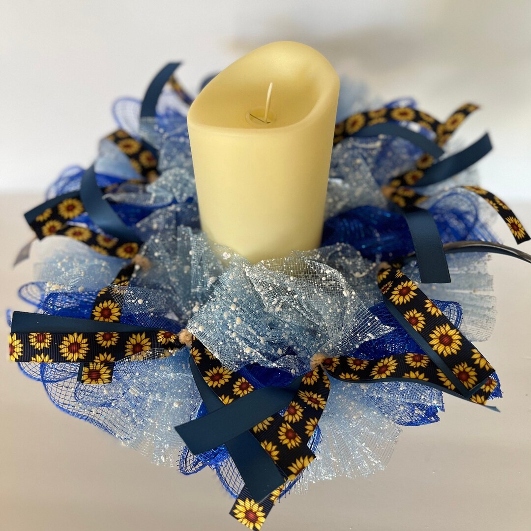 Mini Candle Wreath: Summer Decor Centerpiece - Etsy