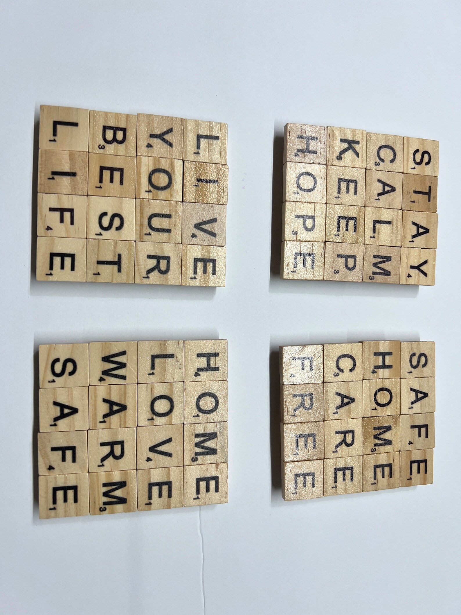 Scrabble Tile Coaster Set: Farmhouse Decor - Etsy