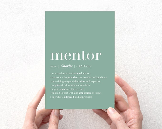 Custom Mentor Thank You Card, Mentor Gift for Women, Thank You Boss ...