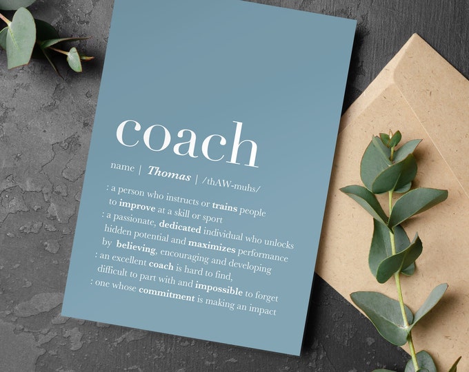 Coach Gift, Card Coach Gift From the Team, Coach End of Season Thank ...