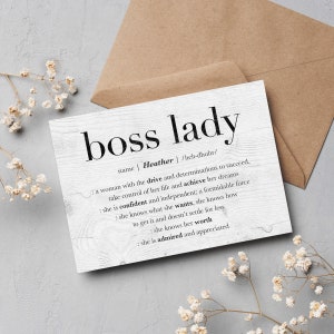 Personalized Boss Lady Card, PRINTABLE, Girl Boss Babe Card, Custom ...