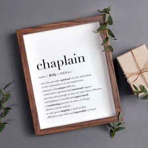 Chaplain Gift Ideas, Personalized Chaplain Definition Print, Home Decor ...
