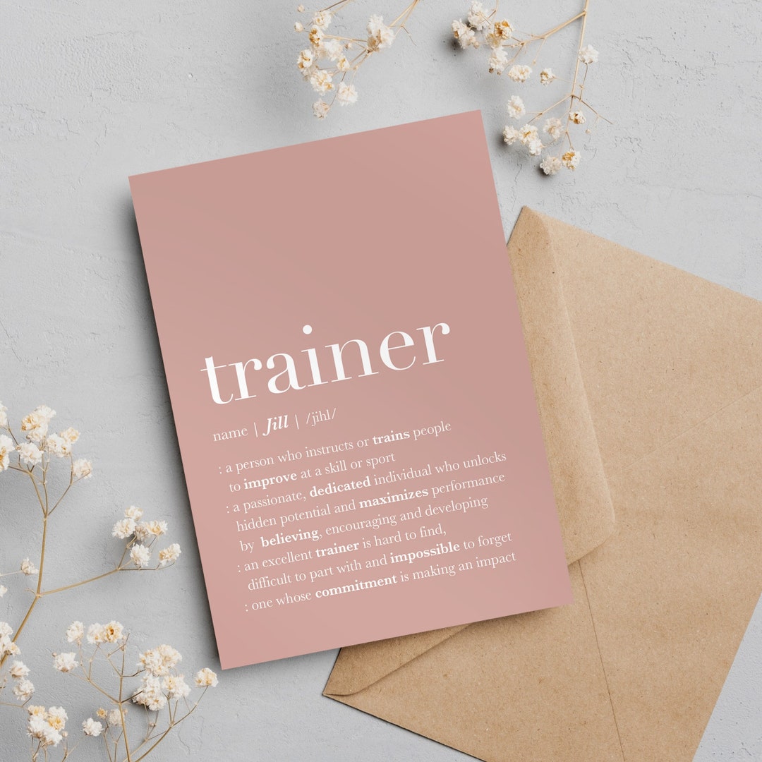 Personalized Trainer Card, Gifts for Coaches, Personal Trainer Gift ...