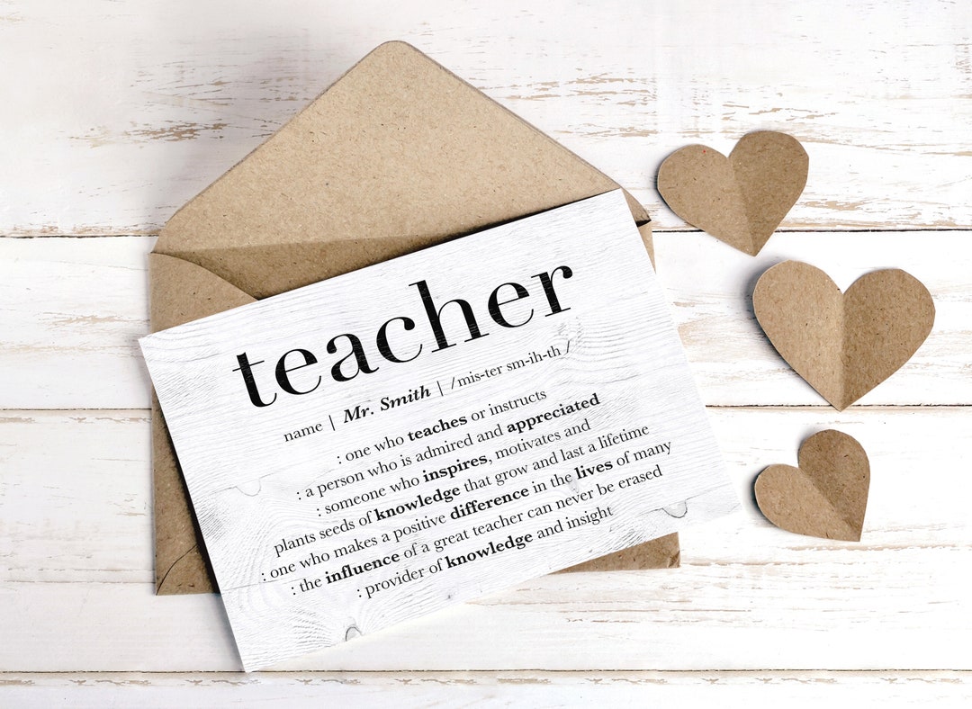 Personalized Teacher Card Teacher Appreciation Custom Mentor - Etsy Canada