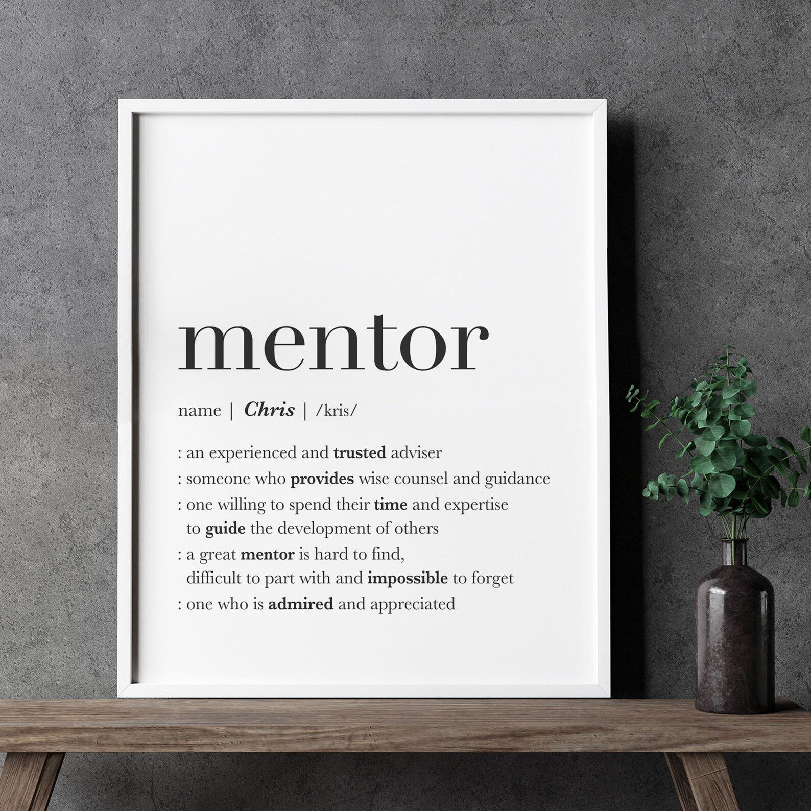 Personalized Gift for Mentor Thank You Mentor Print Sign - Etsy