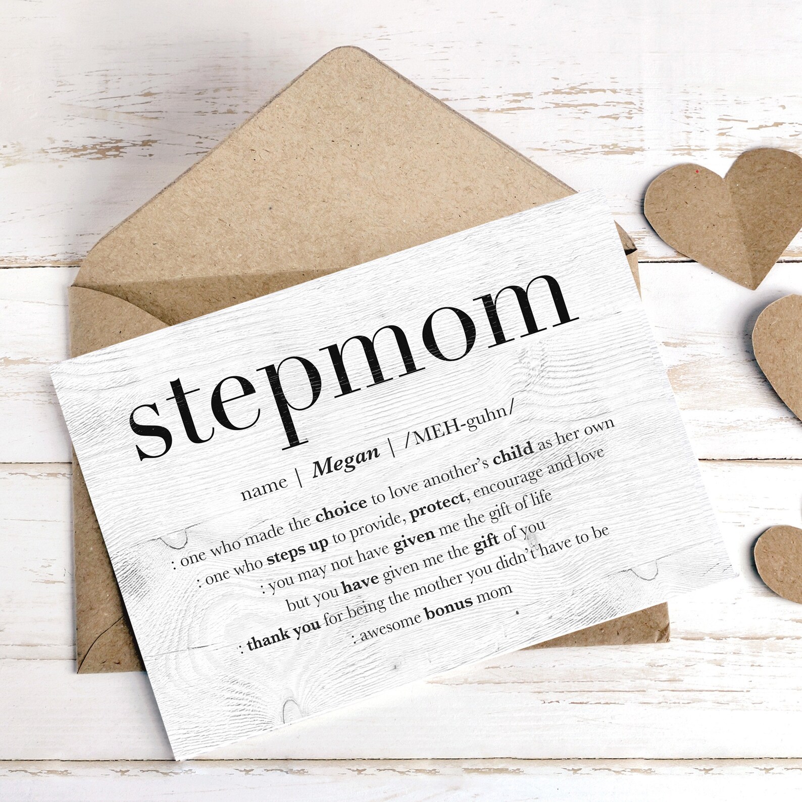 Mothers Day Card for Stepmom Stepmother Birthday Card Custom - Etsy