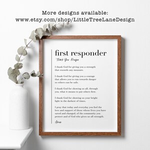 First Responder Definition PRINTABLE, Custom First Responder Gift ...