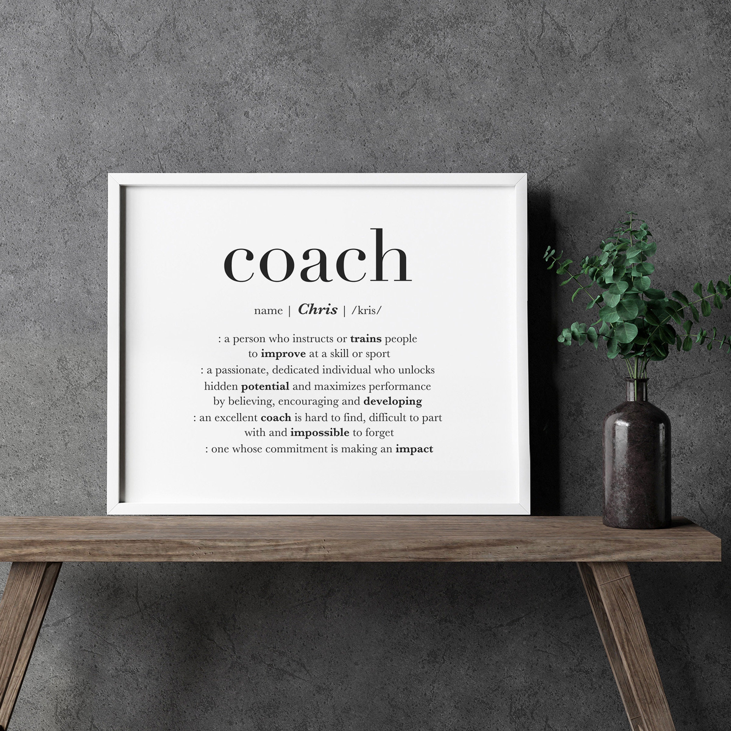 Custom Gift for Coach Thank You Soccer Coach Print Sign - Etsy