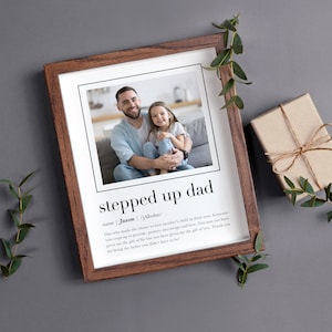 Custom Stepped up Dad Gift, Stepped up Dad Print Name Sign, Stepdad ...