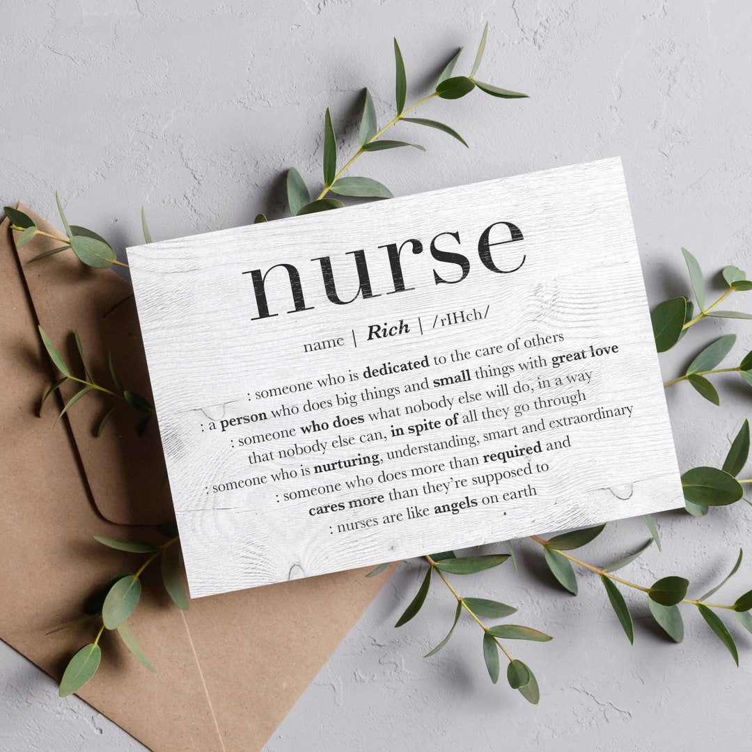 Personalized Gift for Nurse, PRINTABLE Nurse Card, Nurse Appreciation ...