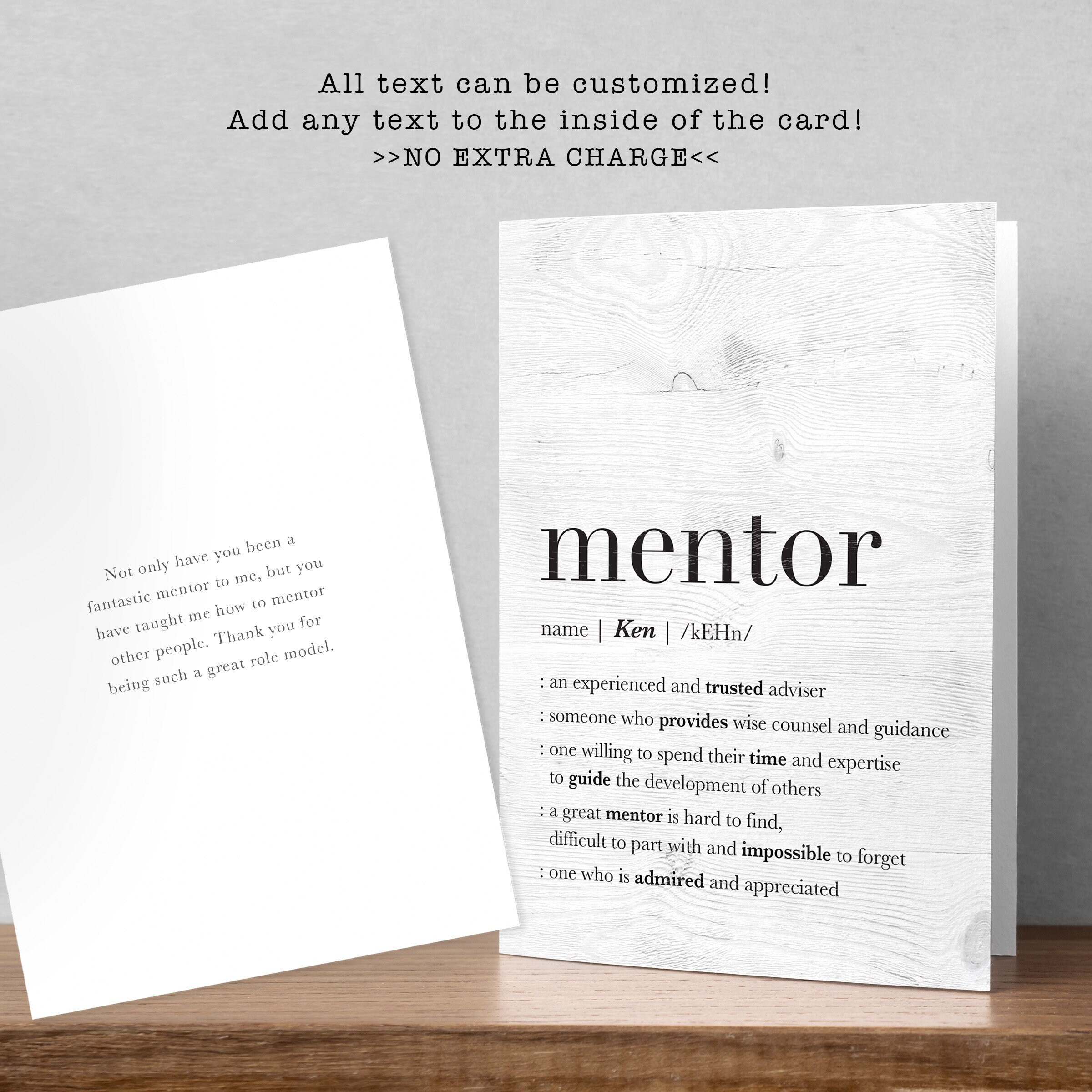 Personalized Mentor Card Gift for Boss Custom Mentor Thank - Etsy