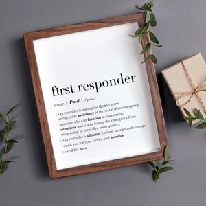 First Responder Definition PRINTABLE, Custom First Responder Gift ...