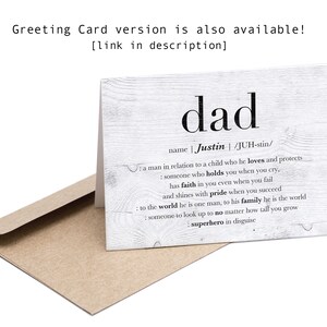 Personalized Fathers Day Printable, Custom Name Sign, Gift for Dad, New ...