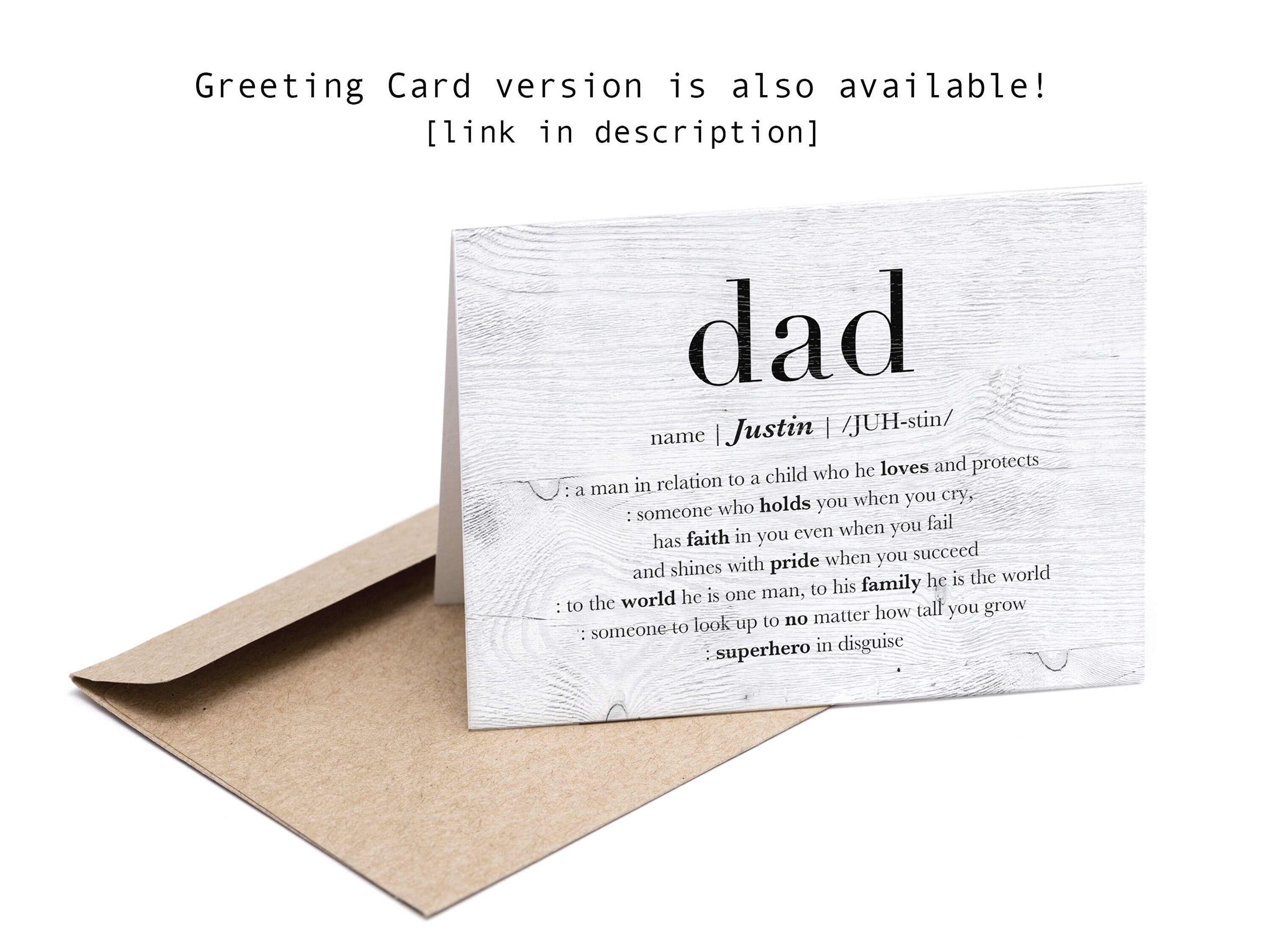 Personalized Fathers Day Printable Custom Name Sign Gift for | Etsy