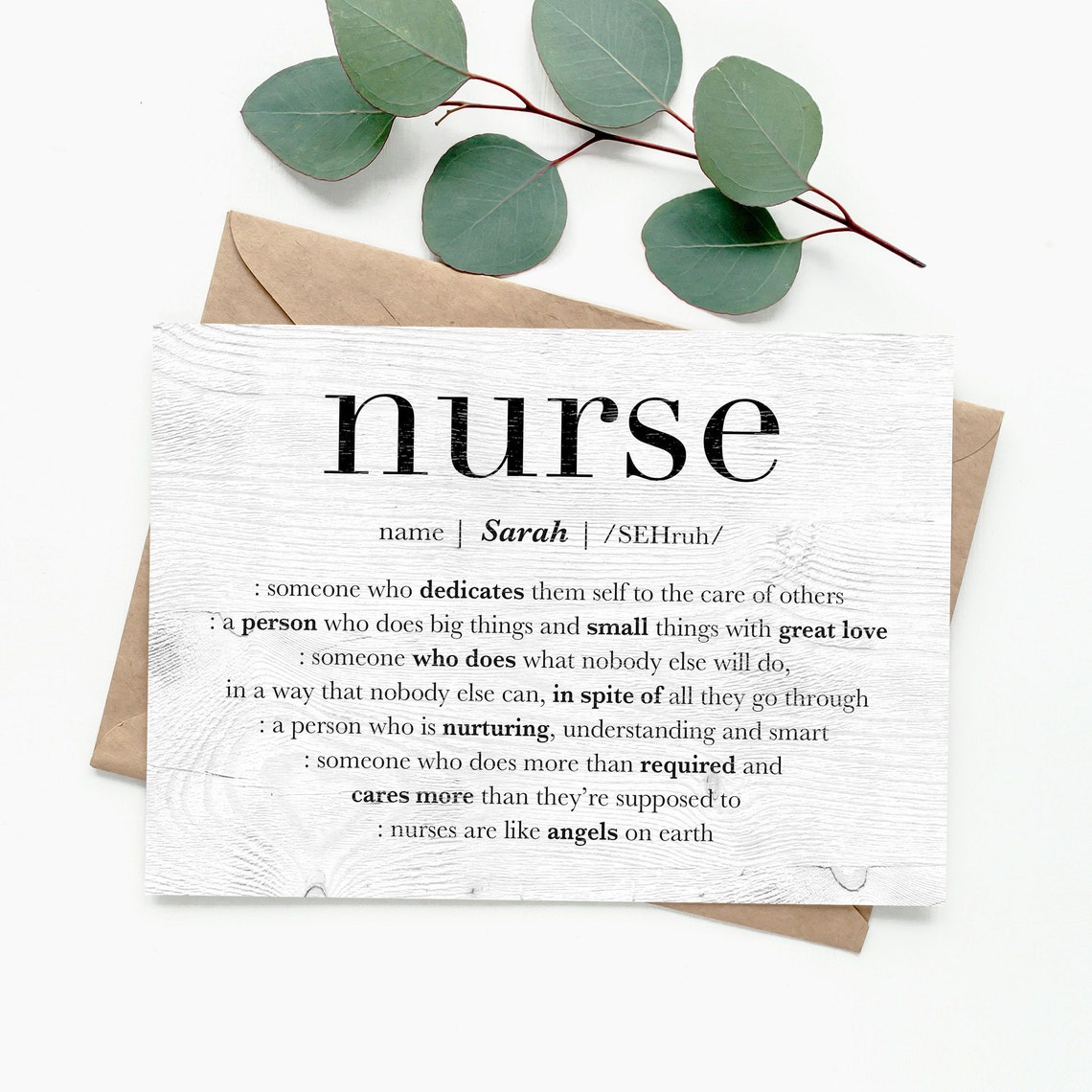 Nurse Card Personalized Gift for Nurse Nurse Appreciation - Etsy